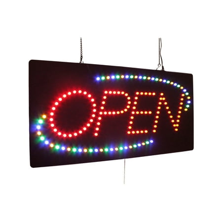 Open Sign 24" with Tri-Color Oval, TOPKING Signage, LED Neon Open ...