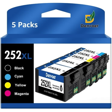 DHECINK 252XL Ink Cartridge 4-Pack for Epson 252 XL T252 T252XL Printer ...