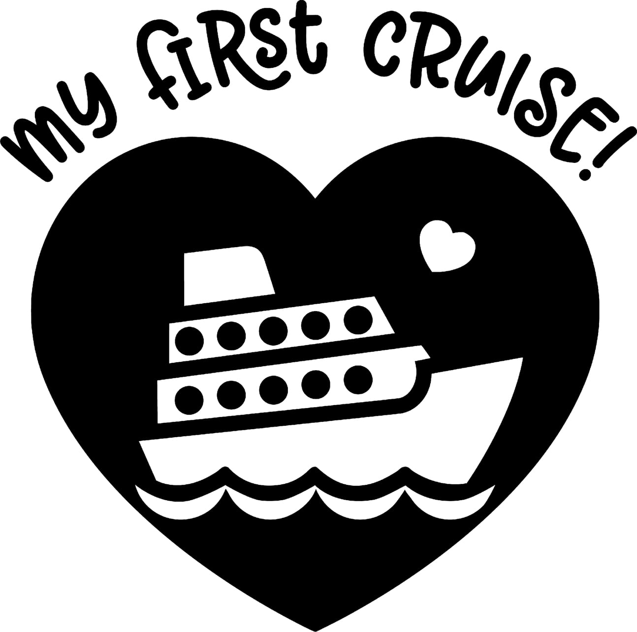 My First Cruise Ship Love Heart Family Ocean Travel Trip Wall Decals ...