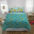 Garfield Kids 5 Piece Teal Blue Orange Reversible Comforter, Bed in a ...