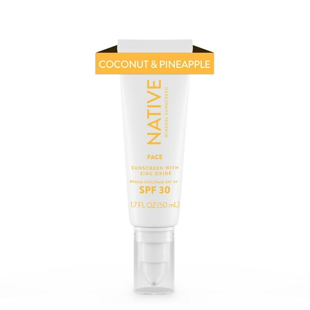 Native Coconut & Pineapple Mineral Sunscreen Face Lotion SPF 30, 1.7 oz ...