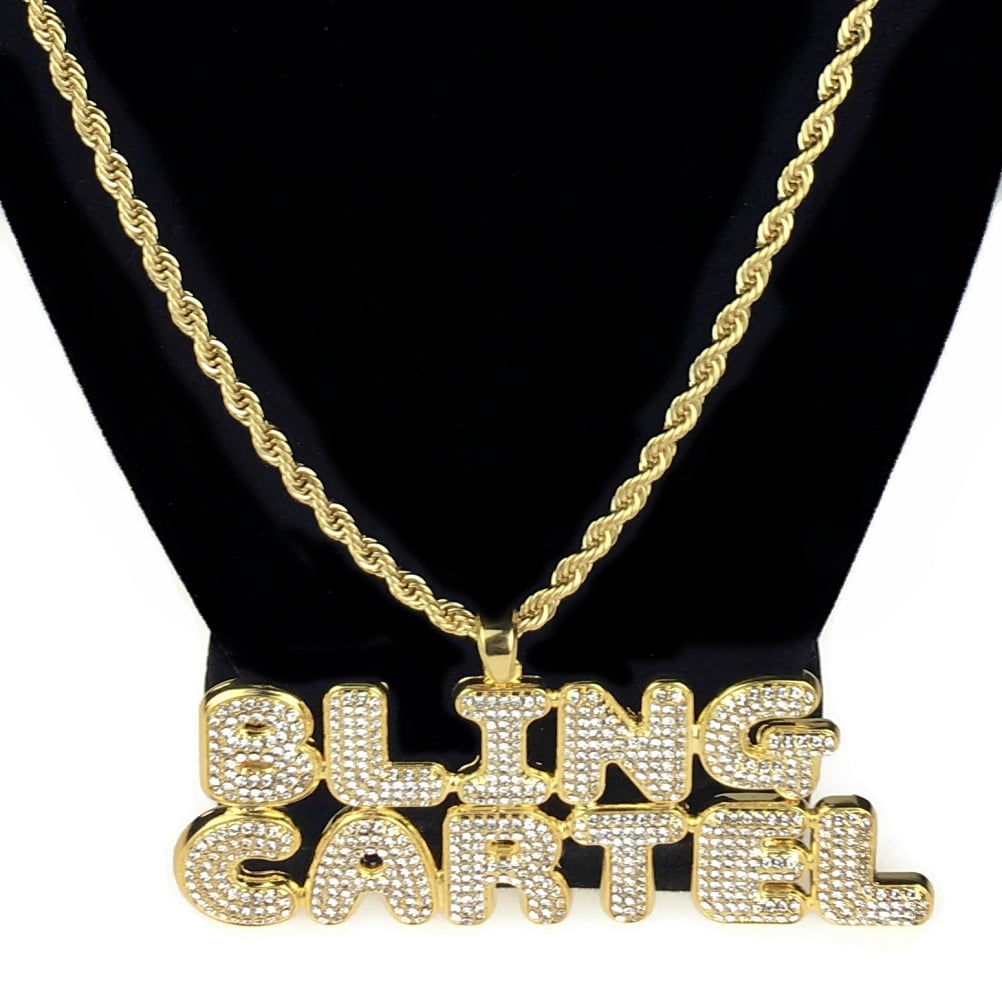 Bling Cartel® 14K Gold Plated Official Hip Hop Chain Big Bling Pendant ...