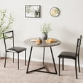 Yartaka Compact Dinette Set, Round Kitchen Table & Chairs for 2, Modern ...