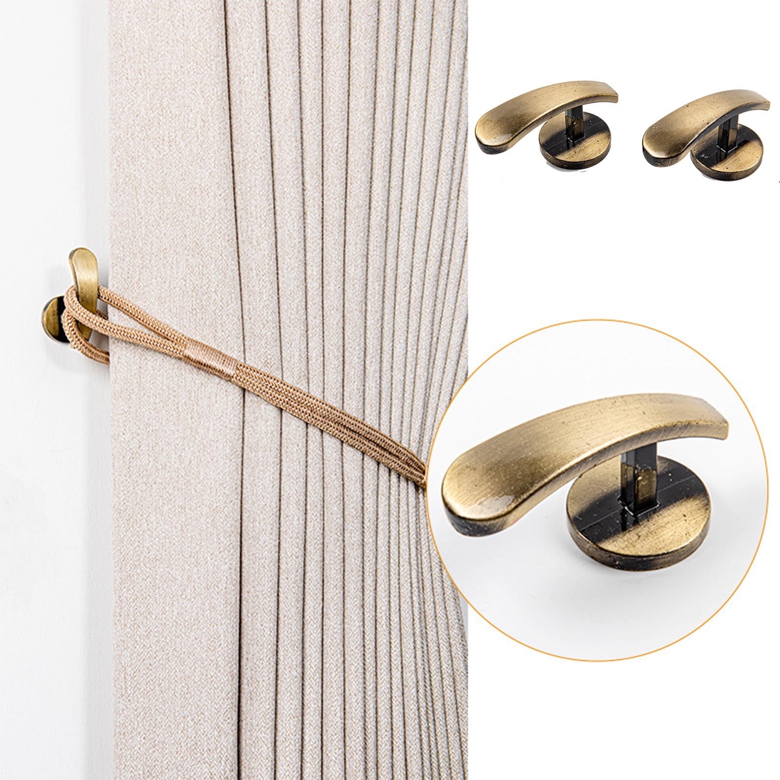 Click here for Amzcrzy Curtain Hooks Curtain Tie Backs 2 Pcs Allo... prices