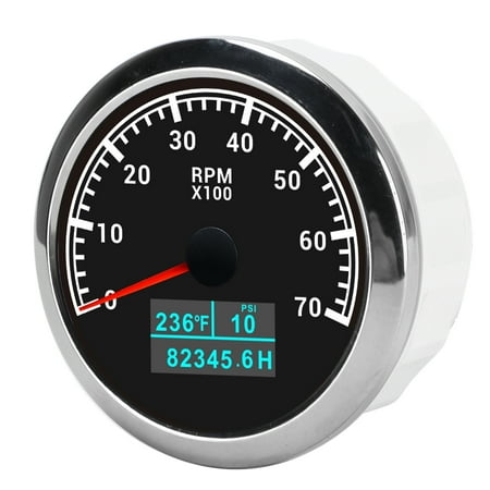 Tachometer, 9-32V DC Speed Water Temp Oil Pressure 3in1 Display Tacho ...