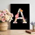 Black Letter A Flower Canvas Wall Art for Living Room, Watercolor ...
