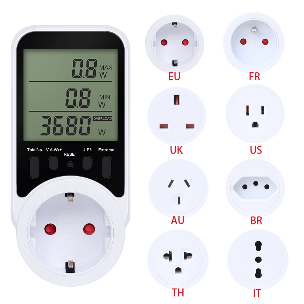 Digital LCD Energy Watt Meter Wattmeter Wattage Electricity Kwh Voltage ...