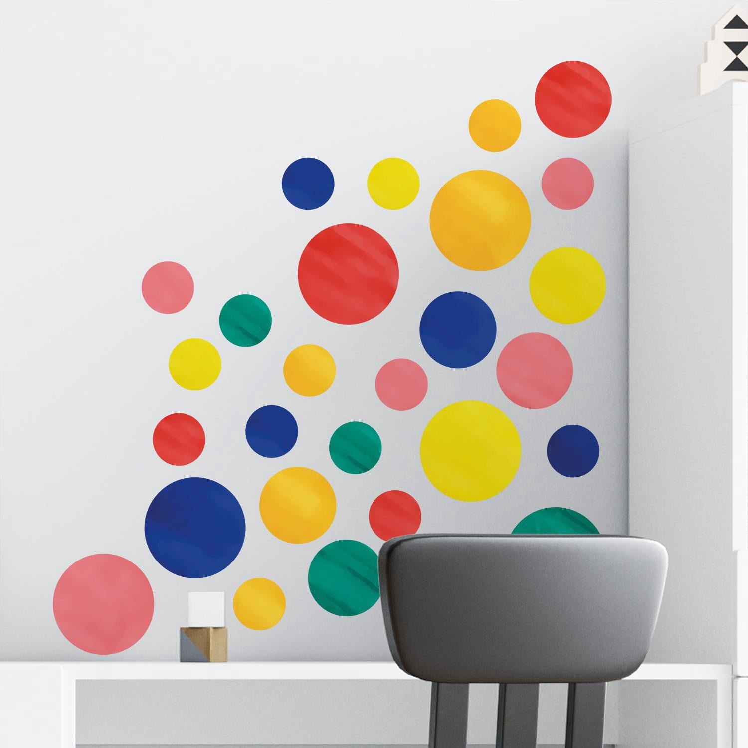 Walplus Watercolour Circles Colourful Rainbow Peel and Stick Wall ...