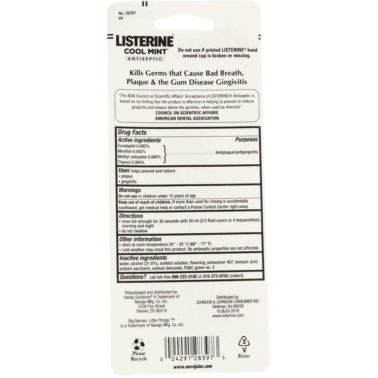 Listerine Mouthwash Ingredients