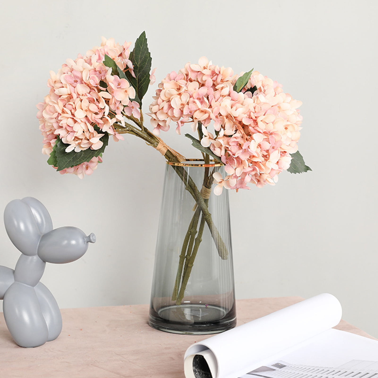 Hesroicy Artificial Flowers Full Hydrangea DIY Faux Flower Silk ...