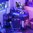 EDX 47 Inch L Shaped Gaming Desk with Power Outlet & LED Light ...