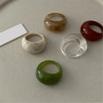 Smooth Glossy Resin Wide Rings With Curved Design Comfortable Finger ...