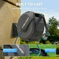 Relhost Retractable Garden Hose Reel 100 ft x 5/8 in, Heavy Duty Hose ...