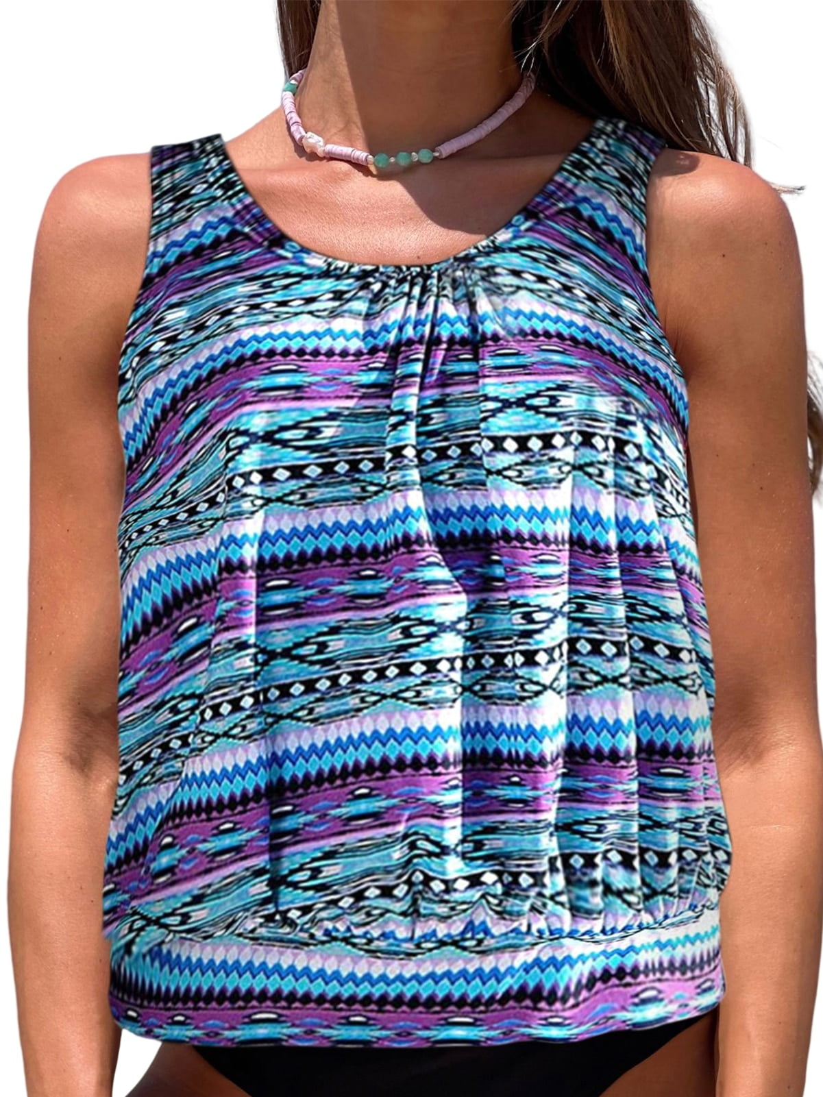 BIKINX Tankini Top Swimsuit Tops for Women Modest Tummy Control Swim ...
