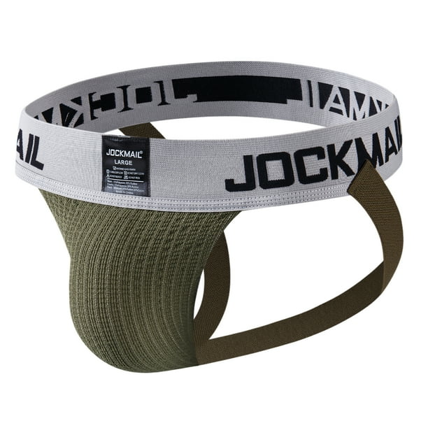 MIZOK Men's Jockstraps Sexy Jock Strap Breathable Mesh Underwear Army ...