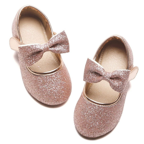 Little Girl Pink Dress Shoes Size 2 - Girl Ballet Flats Wedding Party ...