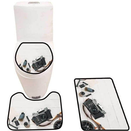 JSDART Retro Camera Film Rolls Empty Pos Magnifier on Wooden Digital ...