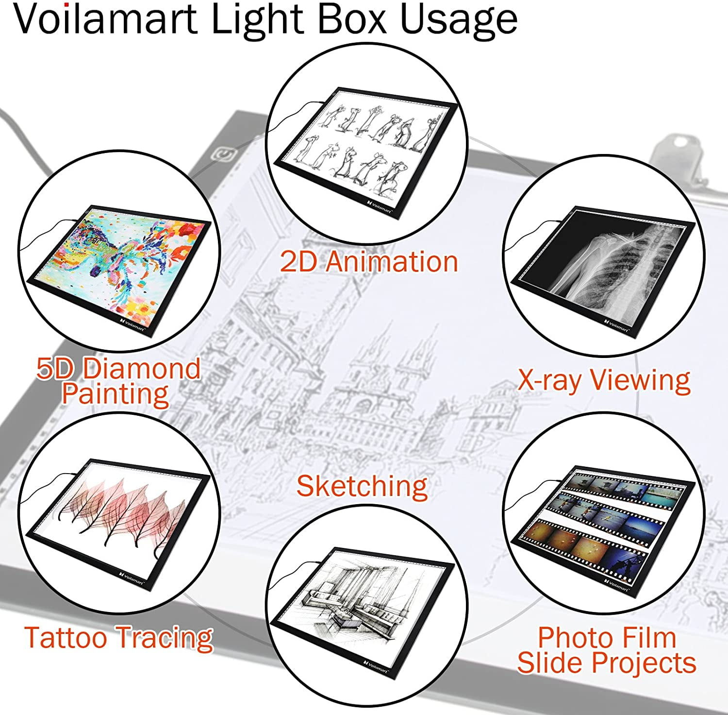 Buy Voilamart A3 LED Tracing Light Board Box, 3-Level Brightness ...