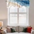 Beach Ocean Wave Tie Up Valance Curtains Blue Watercolor Painting ...