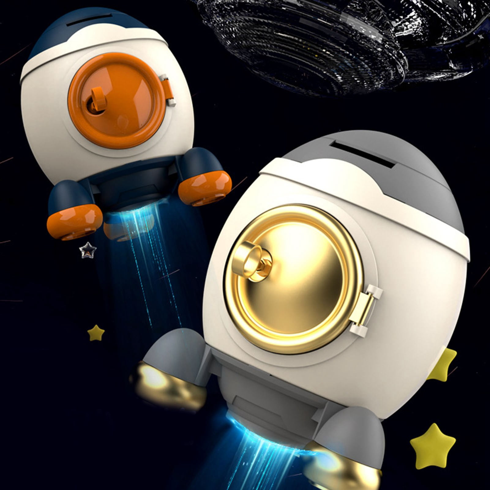 Click here for Viferr Space Rocket Piggy Bank cartoon Style Space... prices