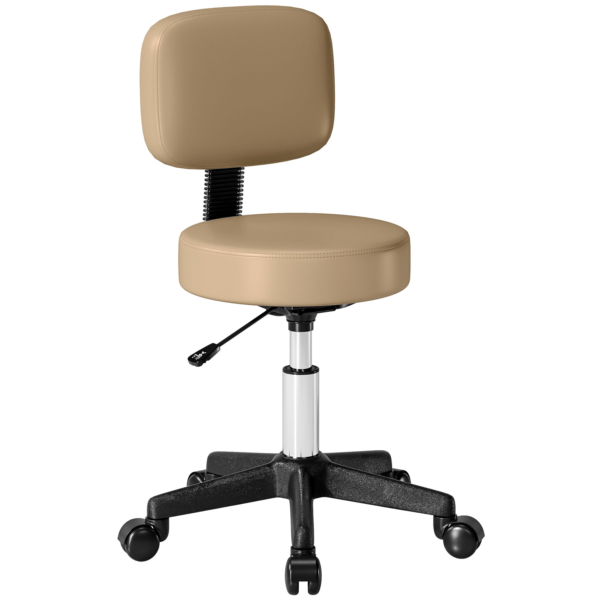 HOMCOM Tabouret Roulant Réglable, Tabouret Pivotant en Cuir PU, Marron ...