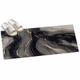 Abstract Black Beige Marble Rectangle Area Rug 2x6ft,Living Room Rug ...