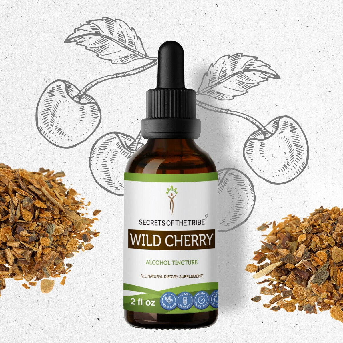 Wild Cherry Tincture Alcohol Extract, Organic Prunus Serotina Overall ...