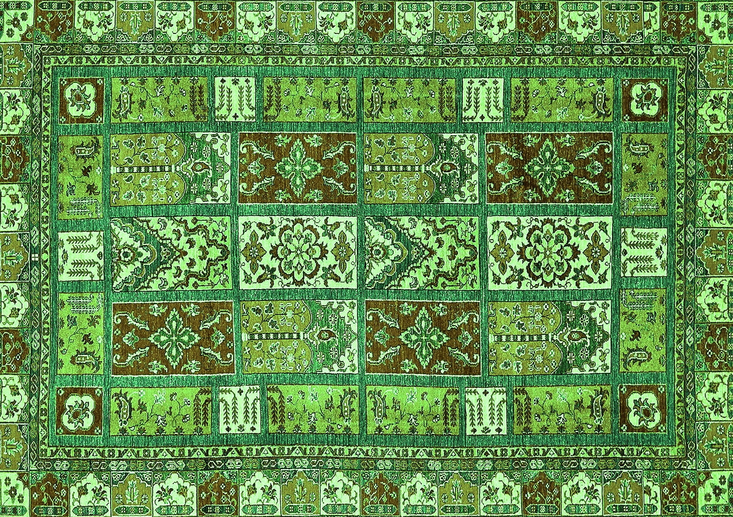 Ahgly Company Indoor Rectangle Abstract Green Modern Area Rugs, 2' x 3 ...