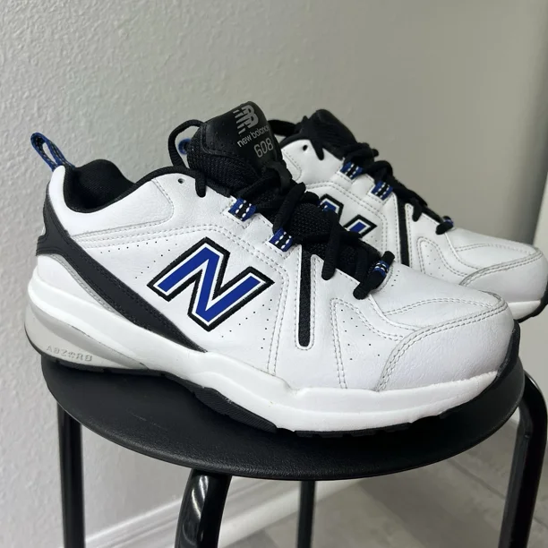 New Balance Men's 608 v5 Casual Comfort Cross Trainer Shoes, White/Navy ...