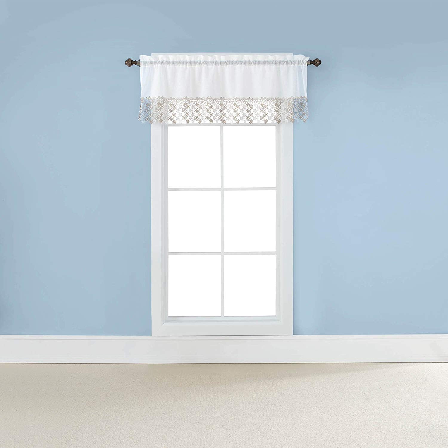 Lillian Macrame Embroidered Valance, Ivory - Walmart.com