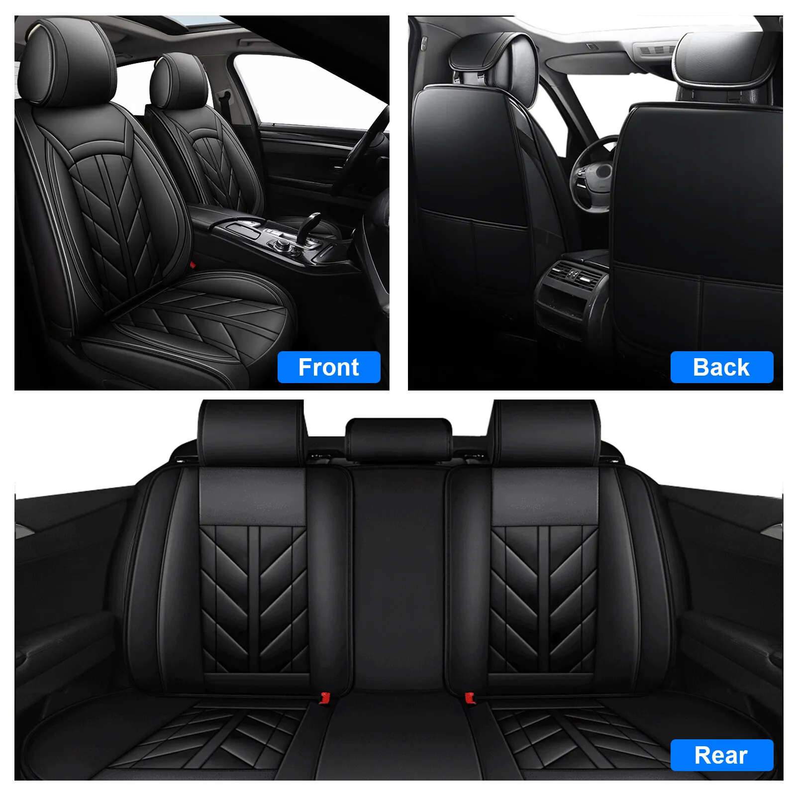 Fit for Kia K5 Car Seat Covers 5 Seat Leatherette Front Back Seat Cushion Protector for Soul Forte Optima Niro Black Green Walmart