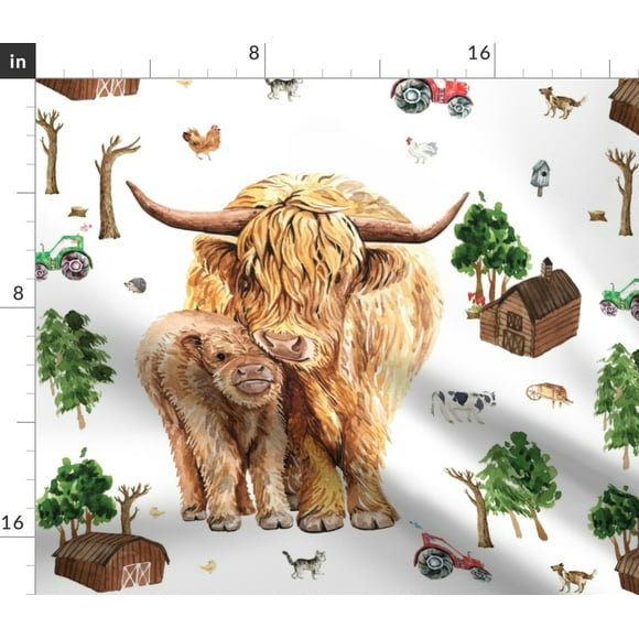 Highland Cow Fabric