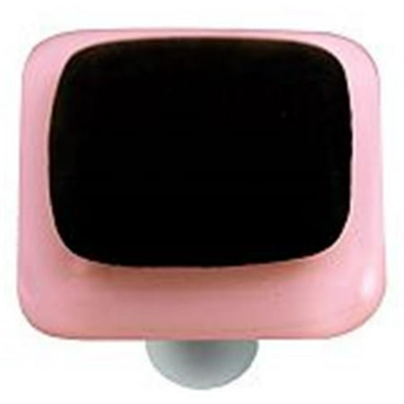 Hot Knobs HK5050-KA Petal Pink Border with Black Square Glass Cabinet ...