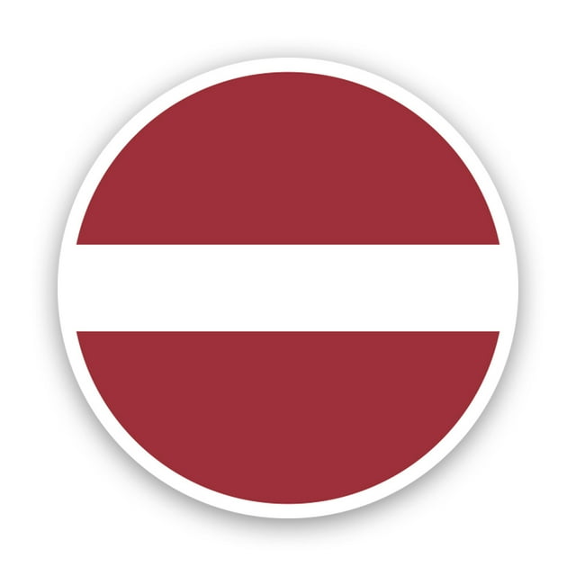 Round Latvian Flag Sticker Decal - Self Adhesive Vinyl - Weatherproof - Made in USA - latvia lva ...