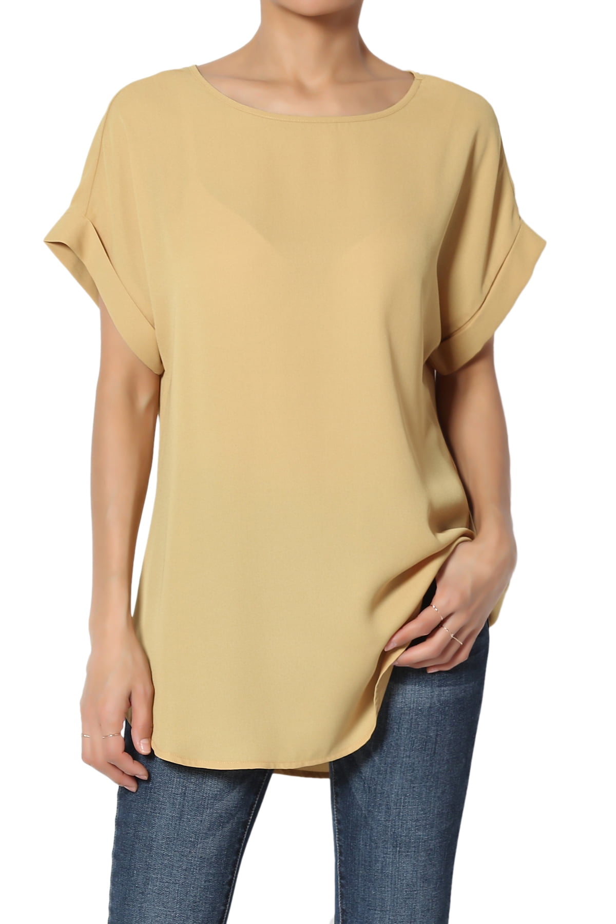 TheMogan - TheMogan Women's S~3XL Cuffed Dolman Short Sleeve Loose ... TheMogan - TheMogan Women's S~3XL Cuffed Dolman Short Sleeve Loose ...