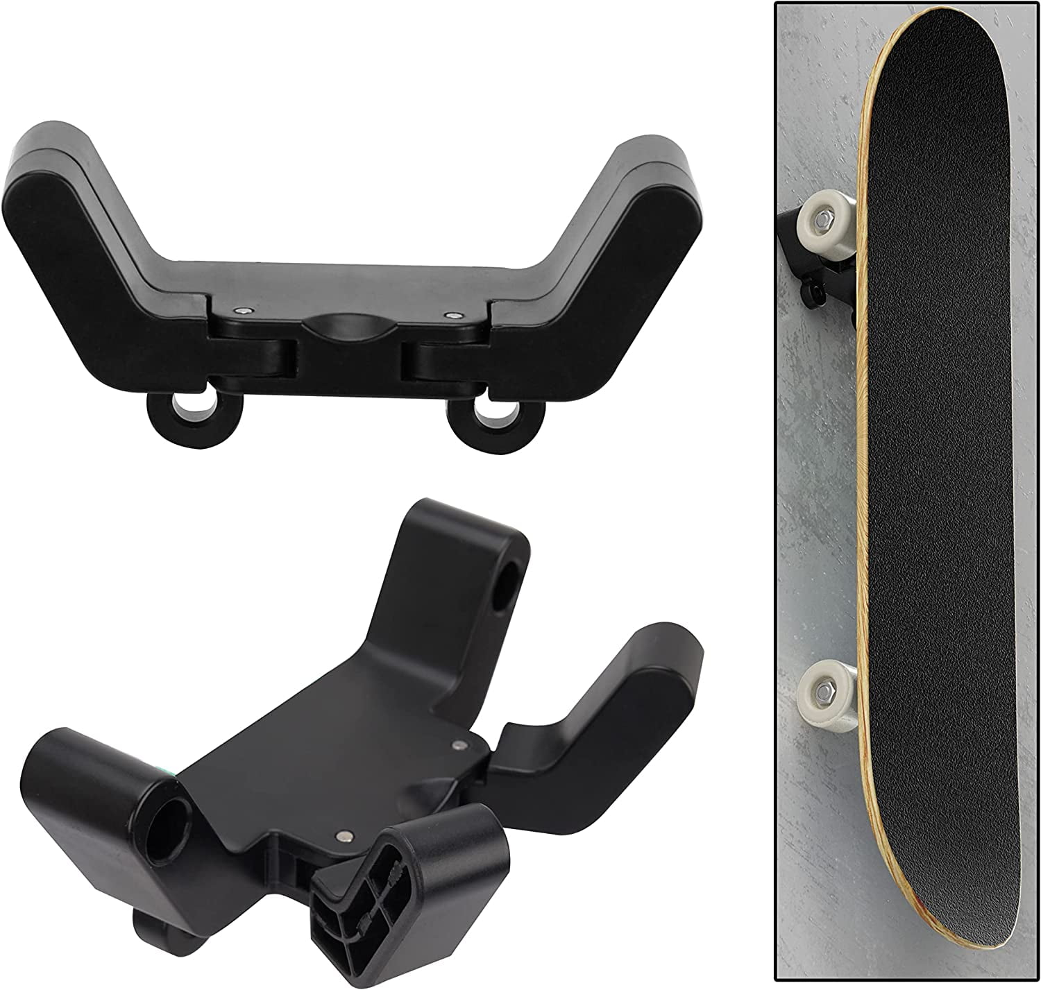 2 Packs Skateboard Wall Mount Hanger , Foldable Skateboard Rack for ...