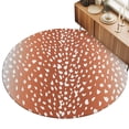 Art Orange Round Living Room Rugs 4 ft, Vintage White Polka Dots ...