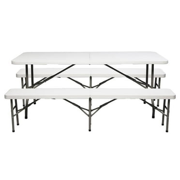 8ft Plastic Folding Table, Heavy Duty Portable Display Table with ...