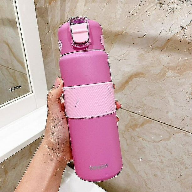 Taza termo doble de acero inoxidable de 620ml/400ml con botella de agua portátil con pajita ...