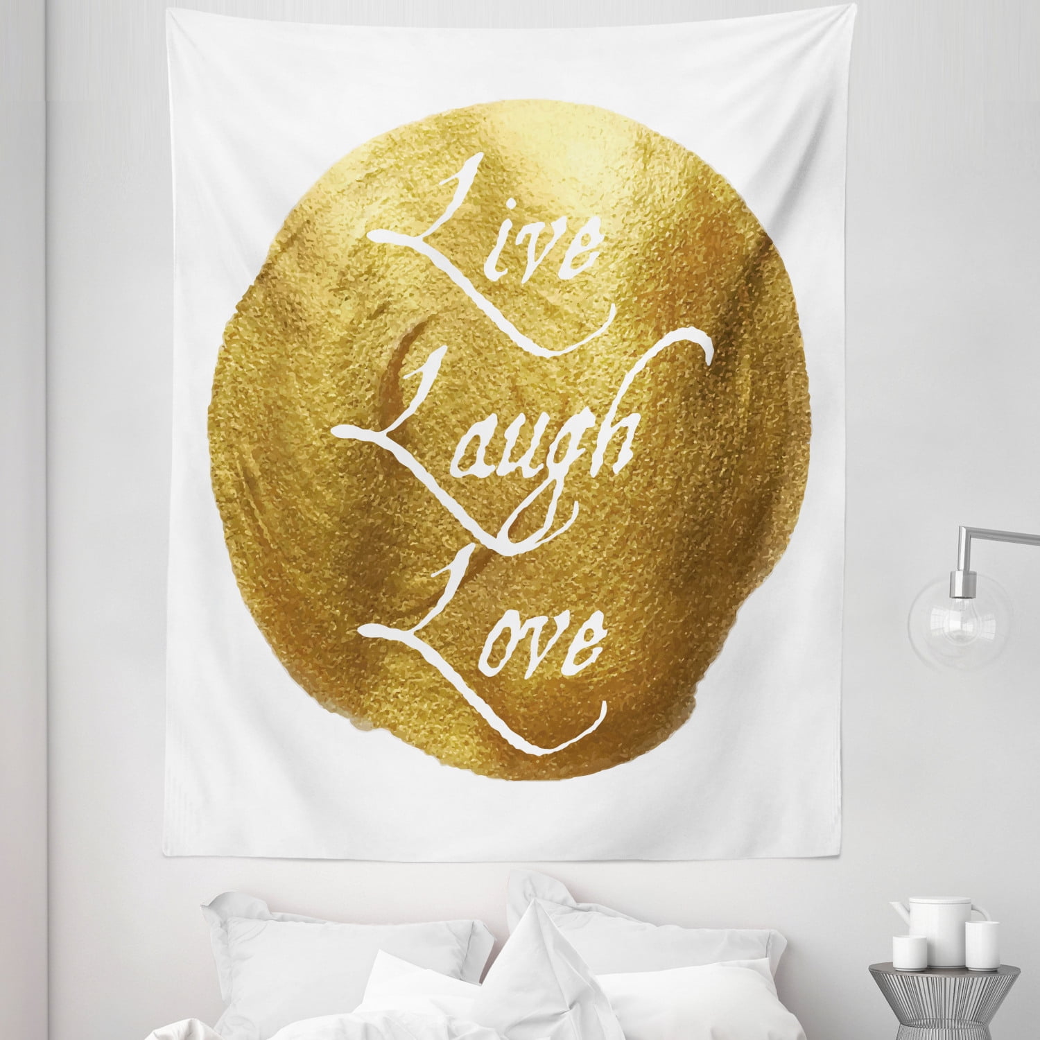 Live Laugh Love Tapestry, Inspirational Words Life Message on a Big ...