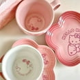 Sanrio Ceramic Hello kitty Joint Coffee Cup Saucer Cute Cartoon Kitty ...