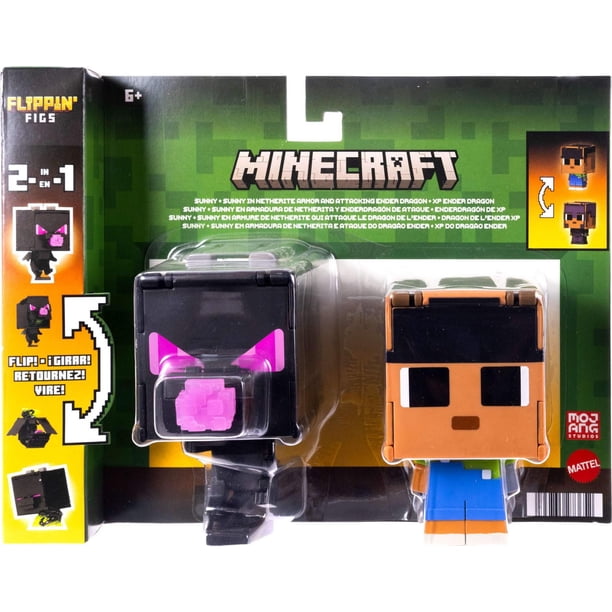 Minecraft Flippin’ Figs 2 Pack Action Figures, 2-in-1 Fidget Play, 3.75 ...
