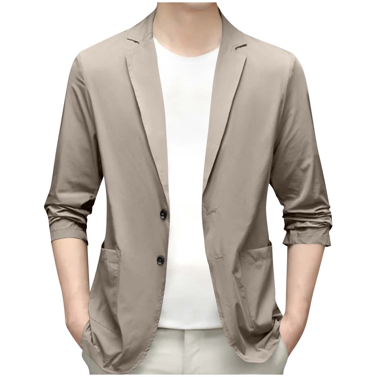 Click here for Wrkekc Mens Business Casual Blazer Solid Color 3/4... prices