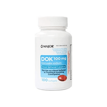 3 Pack Major Dok 100 Mg Docusate Sodium Crushable, 100 Tablets each ...