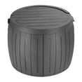 Zimtown 36gal Outdoor Garden Plastic Storage Deck Box Round Thickened ...
