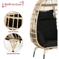 Dkelincs Wicker Egg Chair Oversized Indoor Outdoor Lounge Chair 352 lbs ...