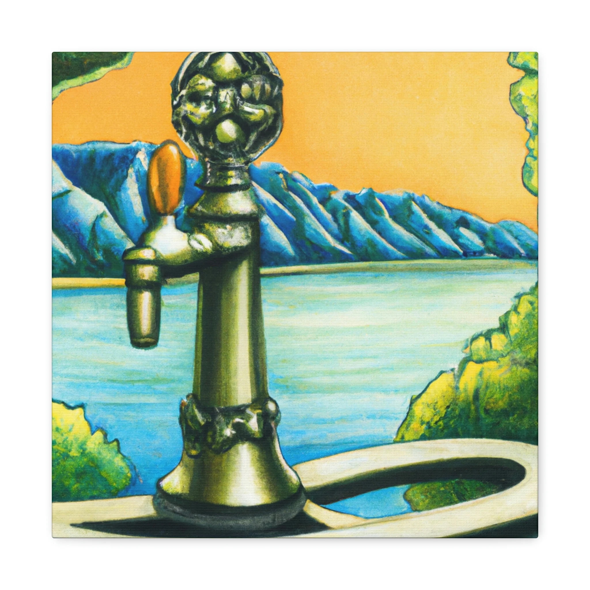 Bar Tap Reflection Scene - Canvas - Walmart.com