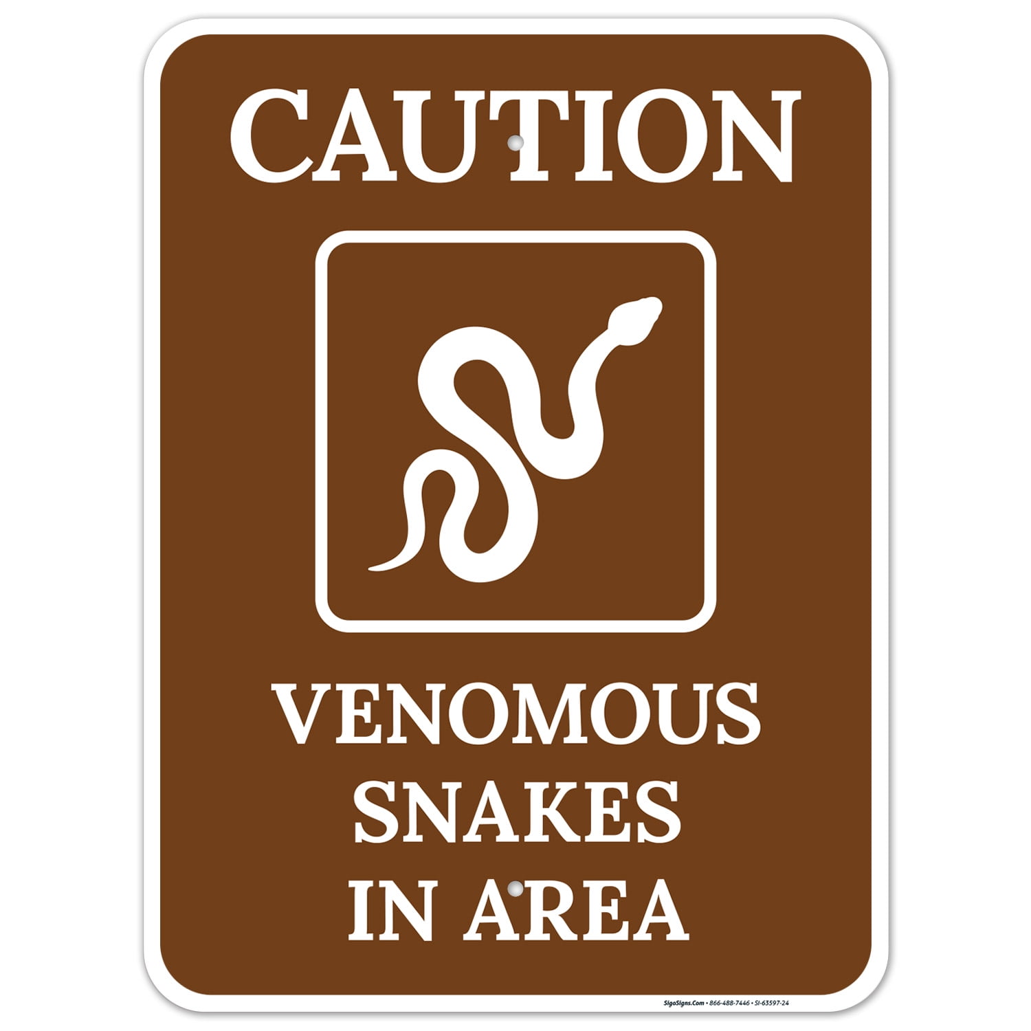 Caution Venomous Snakes In Area With Graphic Sign, - Walmart.com
