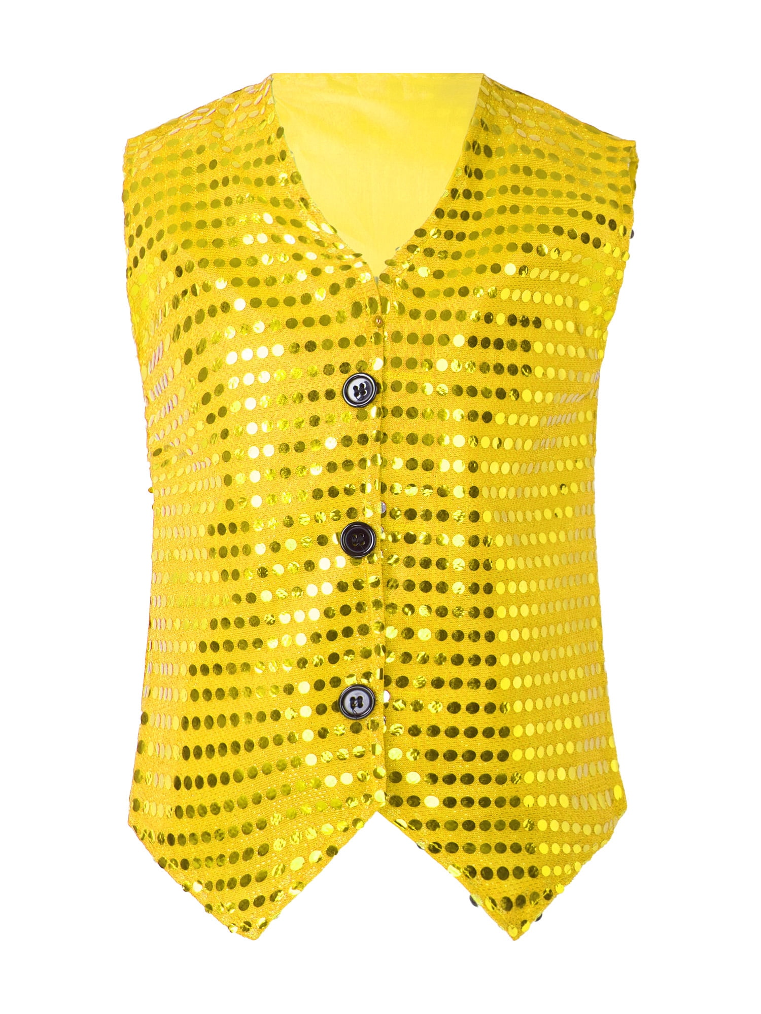 YIZYIF Kids Girls Sparkle Sequin Sleeveless Waistcoat Hip Hop Jazz ...