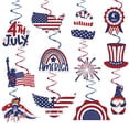 12 Pack Patriotic Hanging Swirl Decoration, USA Themed Curly Streamer ...